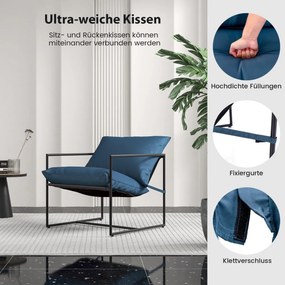 Costway Sada 2 křesel Sling Accent se sedákem a opěradlem a kovovým rámem