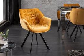 Invicta Interior Designová dřevěná kuchyňská židle žlutá - Camprestre