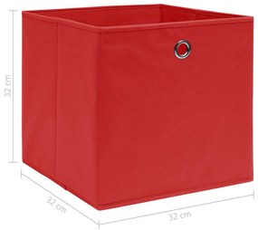 Úložné boxy 4 ks červené 32 x 32 x 32 cm textil - Default Title
