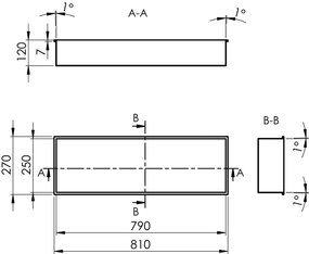 Polysan, INSERTA zapuštěná police do obkladu, litý mramor, 800x260 mm, bílá, 1301-82