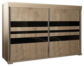 Expedo Komoda MADRID 6, 120x94x45, dub sonoma/černé sklo