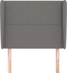 Čelo postele typu ušák tmavě šedé 103x23x118/128 cm textil 3117807