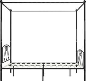 Rám postele s nebesy černý kovový 180 x 200 cm 284438