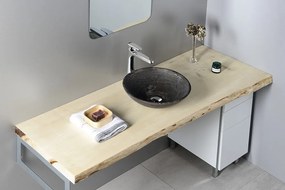 Sapho, BLOK 1 kamenné umyvadlo průměr 40cm, matný tmavý kámen, 2401-02