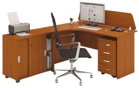 B2B Partner Kancelářský pracovní stůl s kontejnerem MIRELLI A+, typ F, třešeň