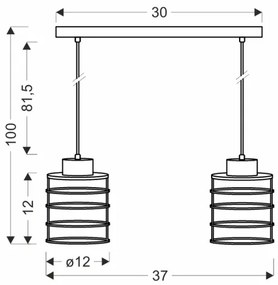 Lustr na lanku GLOB 2xE27/40W/230V černá
