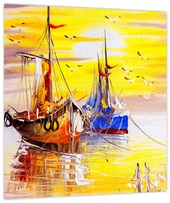 Obraz - Malba lodí (30x30 cm)