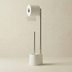 Stojan na toaletní papír a WC štětku STILK, bílý, 63 cm