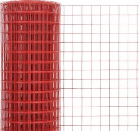 Pletivo ke kurníku ocel PVC vrstva 10 x 1 m červené 143659