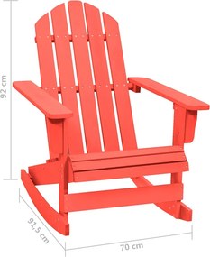 Zahradní houpací křeslo Adirondack masivní jedle červené 315883