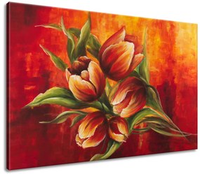 Gario Ručně malovaný obraz Abstraktní tulipány Rozměry: 120 x 80 cm