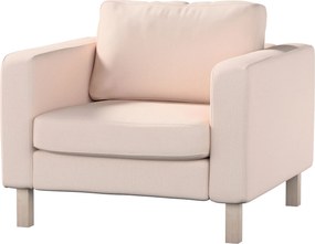 Potah na křeslo IKEA Karlstad, krátký barva růžová látka pletený vzor