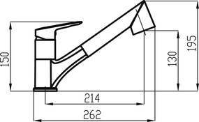 Novaservis, Dřezová teleskopická baterie Metalia 54, chrom, 54081-0