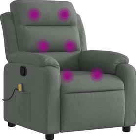 Masážní křeslo s polohovacím mechanismem, tmavě šedé, látkové 3206141