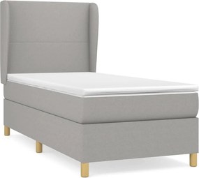 Box spring postel s matrací světle šedá 90x200 cm textil 3128333