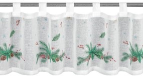 EUROFIRANY KRÁTKÁ VÁNOČNÍ ZÁCLONA NA POUTKÁCH XMAS1 30X150 CM VZOROVANÁ