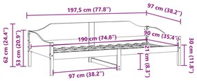 Postel bez matrace 90 x 190 cm masivní borovice