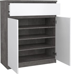 FALCO Komoda Simplicity 234 beton/bílý lesk