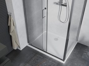 Mexen Apia sprchový kout s posuvnými dveřmi 130 x 90 cm, čiré sklo-chromový profil + sprchová vanička, 840-130-090-01-00-4010