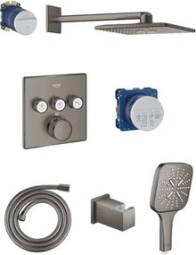 Sprchový systém Grohe s termostatickou baterií kartáčovaný hard graphite GBAL9