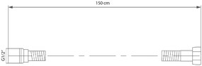 Sapho, SOFTLEX plastová sprchová hadice, hladká, 150cm, černá, 1208-17