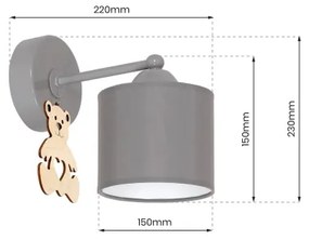 Dětské nástěnné svítidlo BEAR 1xE27/60W/230V