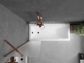 Mexen Next, vanová zástěna 1-křídlová 50 x 150 cm, fixní křídlo, 6 mm námraza sklo, růžové zlato profil, 895-050-000-00-30-60