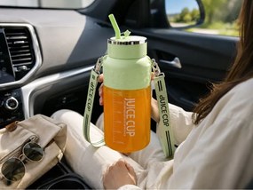 Verk Group Láhev s mixérem usb 1200 ml, hrnek na smoothie, šejker se slámkou a páskem