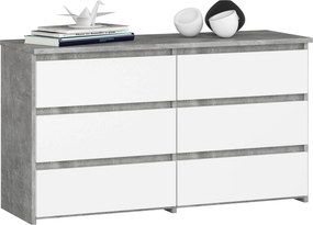 Komoda CL100 6SZ beton/bílá