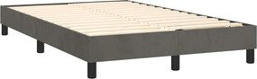 Box spring postel s matrací a LED tmavě šedá 120x200 cm samet 3134334