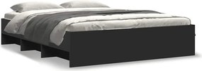 Rám postele bez matrace černý 160x200cm Dřevěné konstrukce 3295640