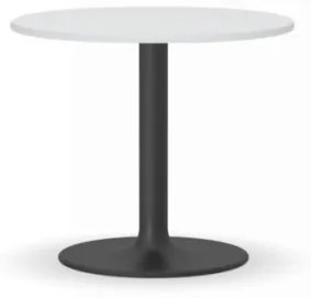 Konferenční stolek ZEUS II, průměr 600 mm, černá podnož, deska bílá
