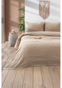 Béžový bavlněný set přehozu a povlaků na polštář 210x220 cm Sedef – Mijolnir