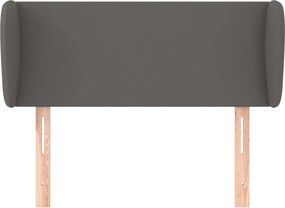 Čelo postele typu ušák šedá 103x23x78/88 cm umělá kůže 3116952