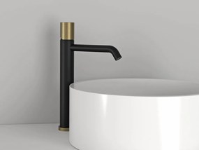 Sapho Sapho, ULTRATAP 2-prvková podomítková umyvadlová baterie, hubice 20cm, černá mat/zlato mat, UT018TBG