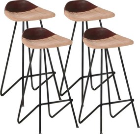 vidaXL Barové stoličky 4 ks pravá kůže [320646] Barva: Černá