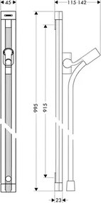 Hansgrohe Unica / Sprchová tyč / 90 cm / se sprchovou hadicí 1,6 m / c