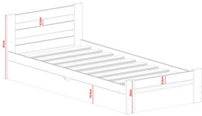 Dětská postel 90 cm Nia (s roštem a úl. prostorem) (bílá). 1012889