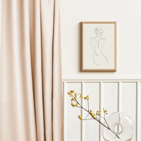 Room99 Hotový závěs na kroužcích AURA Barva: Béžová/Stříbrná, Velikost: 140 x 250 cm