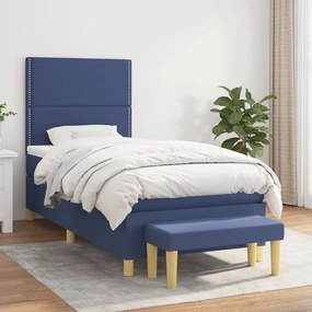 vidaXL Box spring postel s matrací 80x200 cm textil [3137031] Barva: Modrá