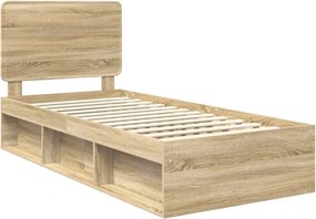 Rám postele s čelo Sonoma dub 75 x 190 cm Masivní borové dřevo 3412553