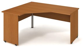 Stůl ergo pravý 160*120 cm - Hobis Gate GEV 60 P Dekor stolové desky: třešeň, Dekor lamino podnože: třešeň, Barva nohy: stříbrná