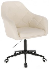 LuxuryForm DESIGN Křeslo ANDORA na černé podstavě s kolečky - krémové