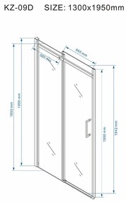 BPS-koupelny Posuvné sprchové dveře HYD-PD09D 130 zlatá/transparent pro instalaci do niky - bez vaničky