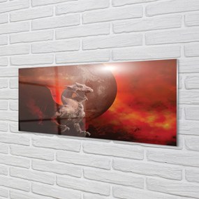 akrylový obraz dračí oheň 120x60 cm