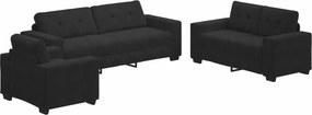 Set pohovek 3 ks Černá samet 3324644