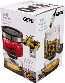 Gefu Lavina odkapávací sklenice na okurky a olivy 750 ml