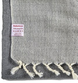 Ručně tkaná vlněná deka Nara XI - šedá