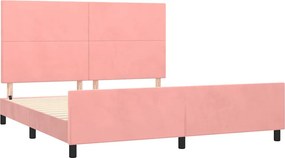Rám postele s čelem růžový 180x200 cm samet 3125652