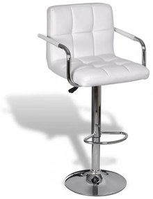 Barová židle 2 ks umělá kůže / chrom Dekorhome Bílá